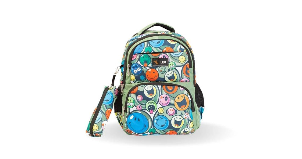 SMILEY SCHOOL BACKPACK – Ligobags